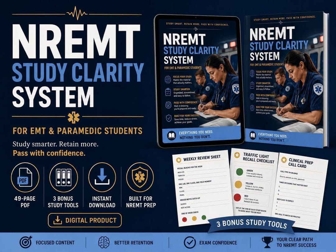 NREMT Study System for EMT Paramedic Students | EMS Recall Checklist ...