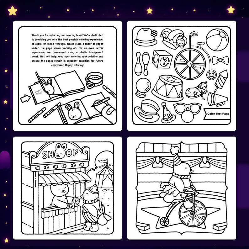Circus Spectacle Coloring Book – 40 Bold Pages for Kids (digital ...