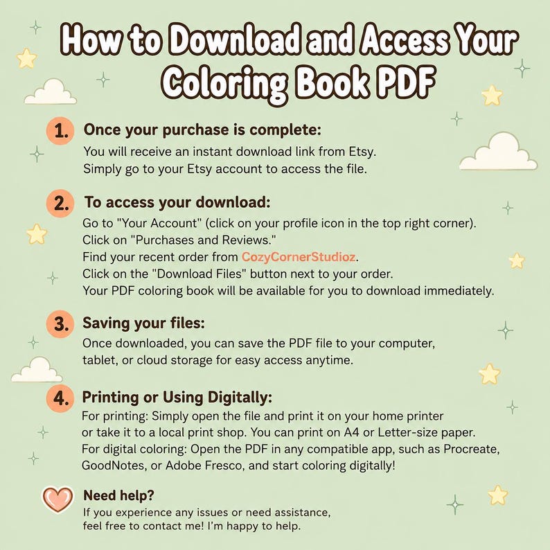 Comfy Cat Life Coloring Book – 43 Pages Cozy Scenes (digital Download ...