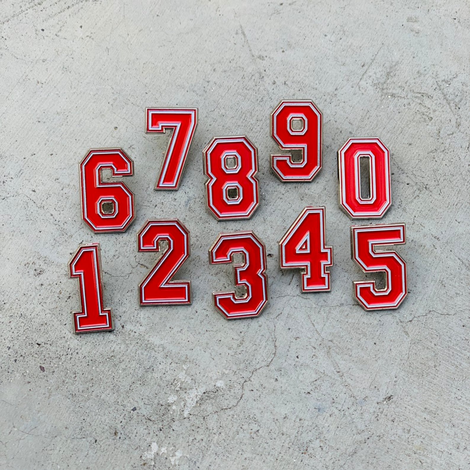 Red and White Number Lapel Pins Line Numbers Delta Sigma | Etsy