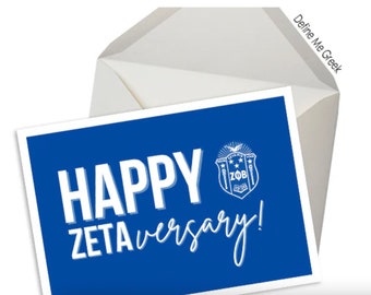 Happy Zetaversary Card, Zeta Phi Beta Inspired Greeting Card, Finer ...