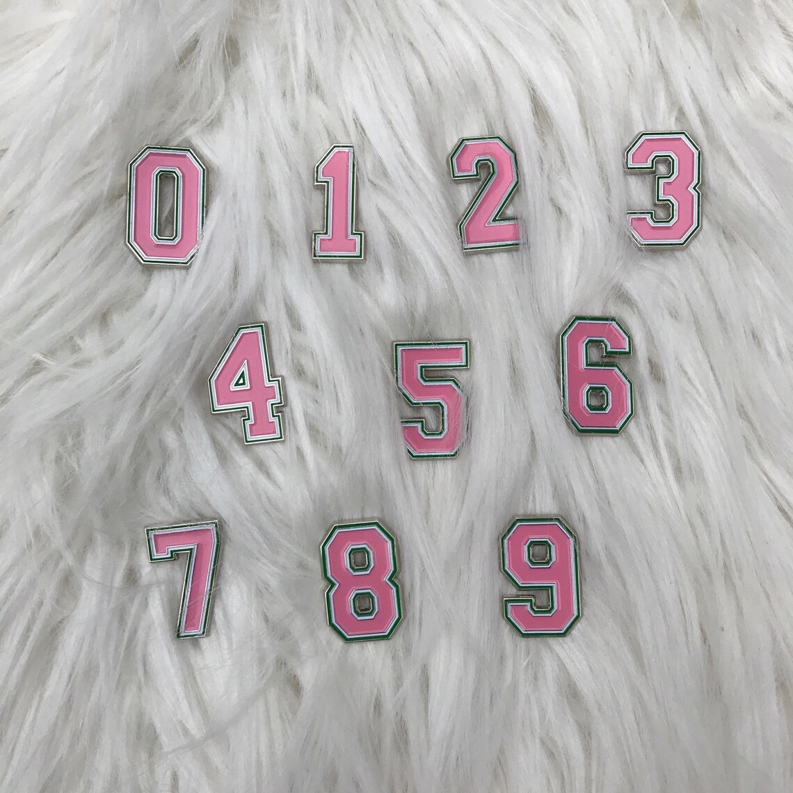 Number Lapel Pins | Pink and Green - Etsy