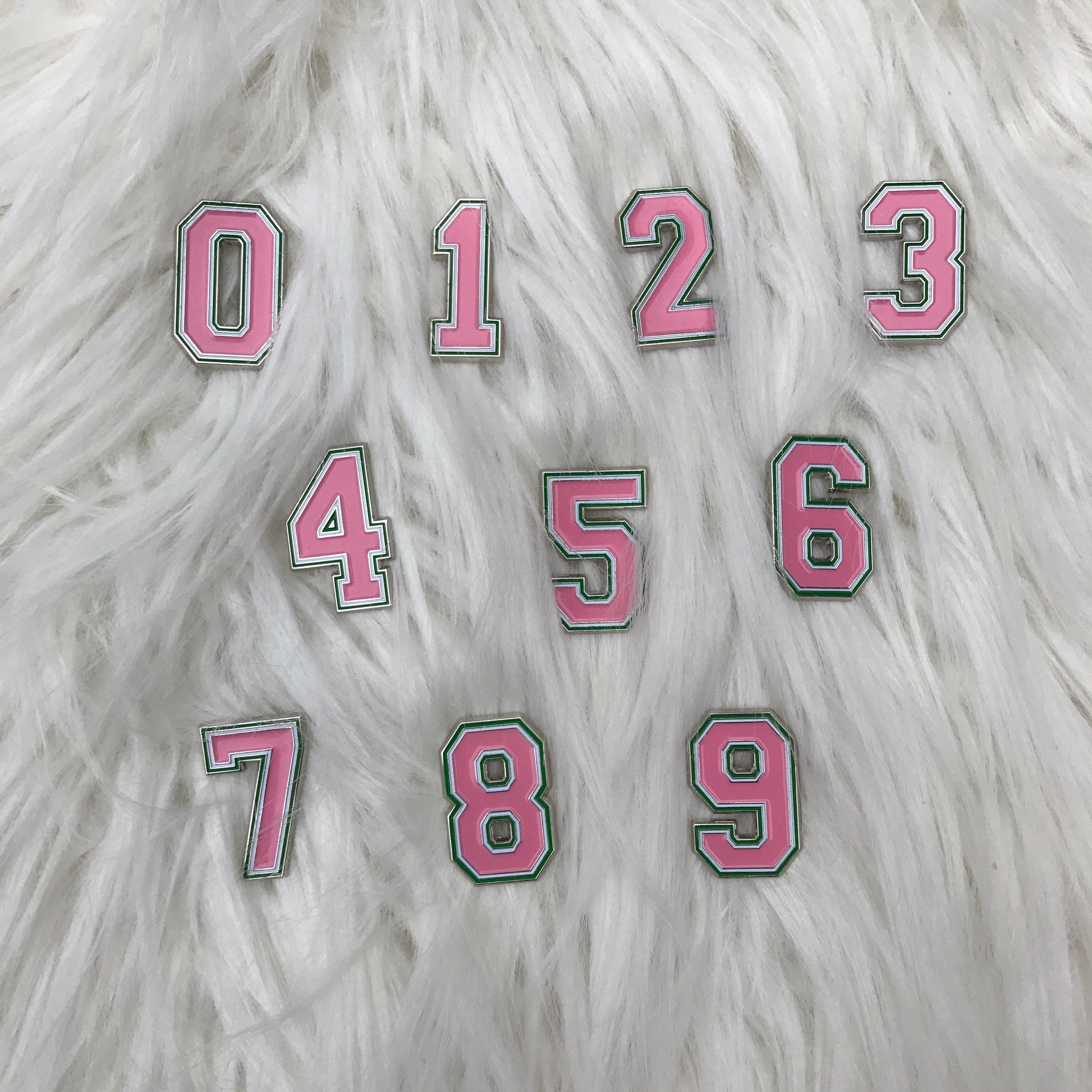 Number Lapel Pins | Pink and Green - Etsy