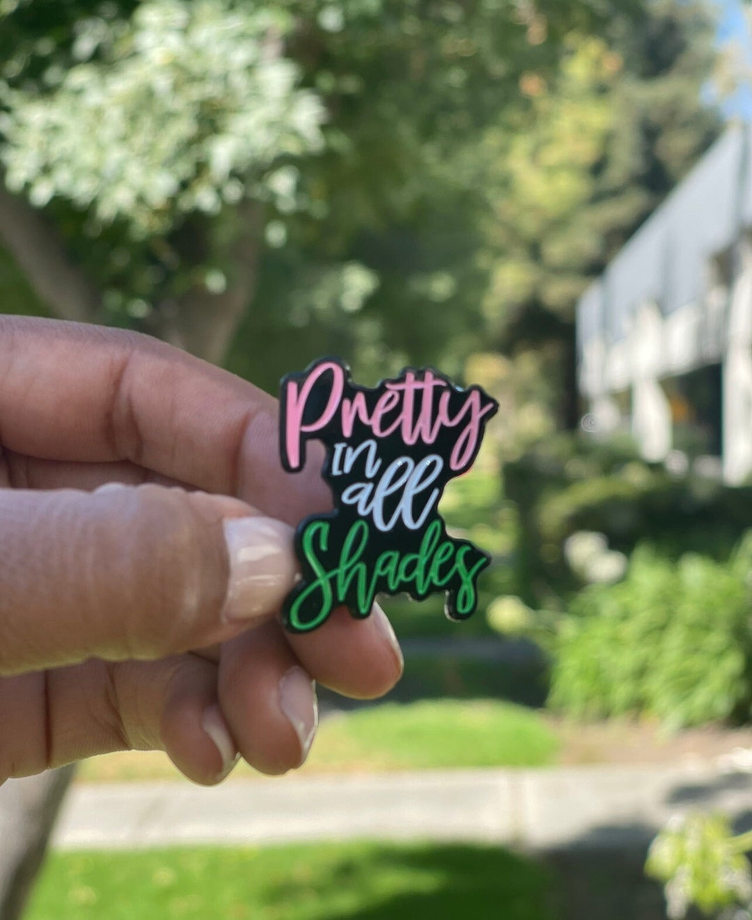 Pretty in All Shades Lapel Pin, AKA, Alpha Kappa Alpha, Pink and Green ...