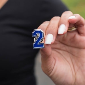 Number Lapel Pins | Blue and White - Etsy