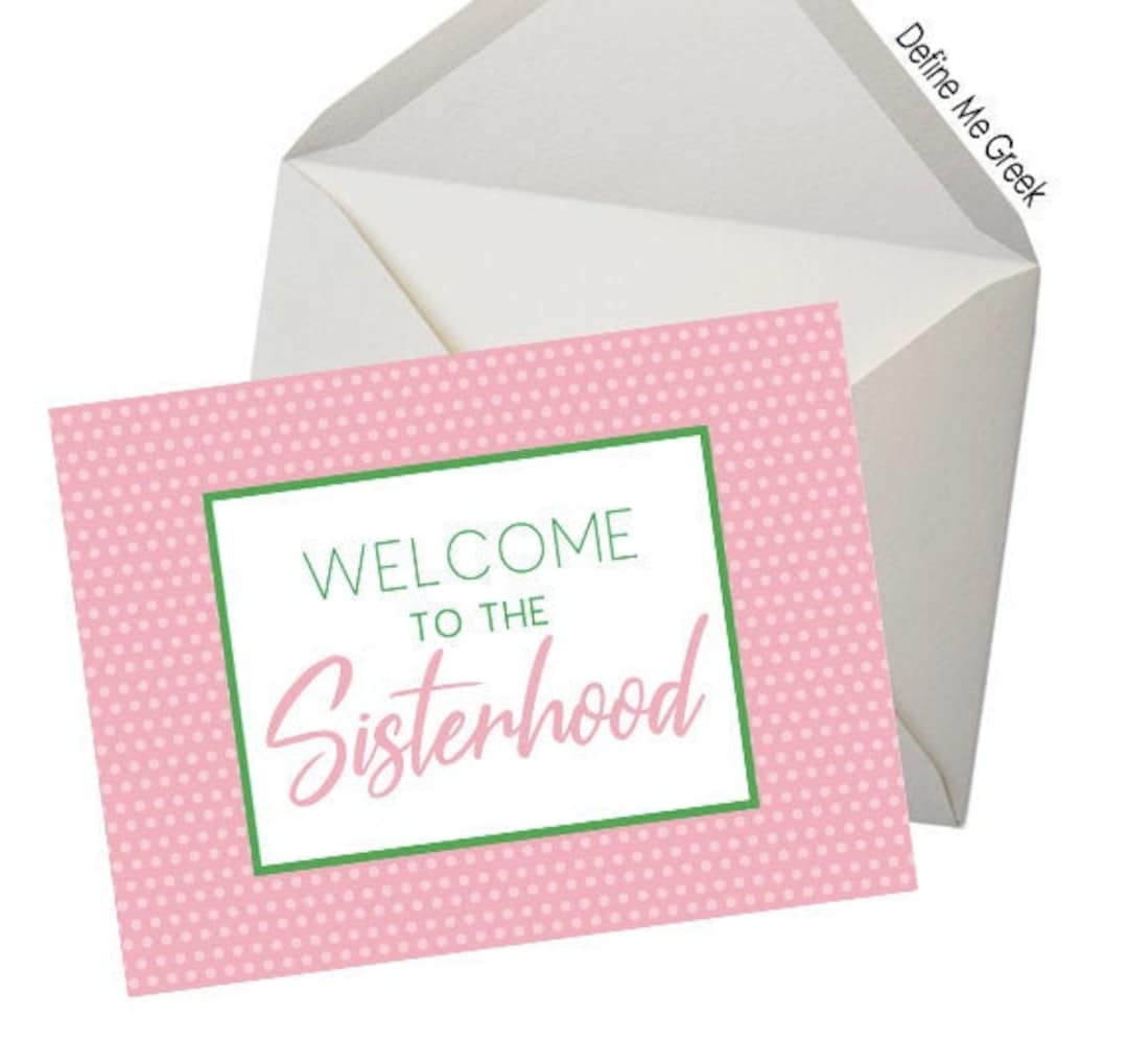 Welcome to the Sisterhood - Note Cards (4 Pack) | Pink and Green - Etsy