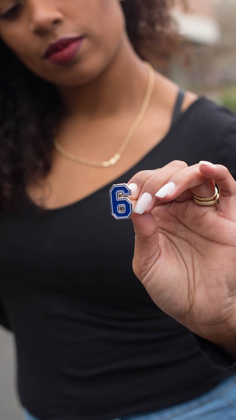 Number Lapel Pins Blue and White - Etsy
