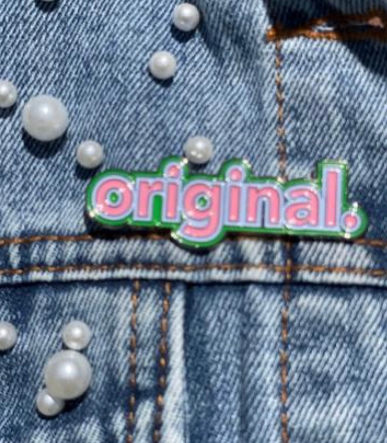 Original Lapel Pin Pink and Green | Etsy