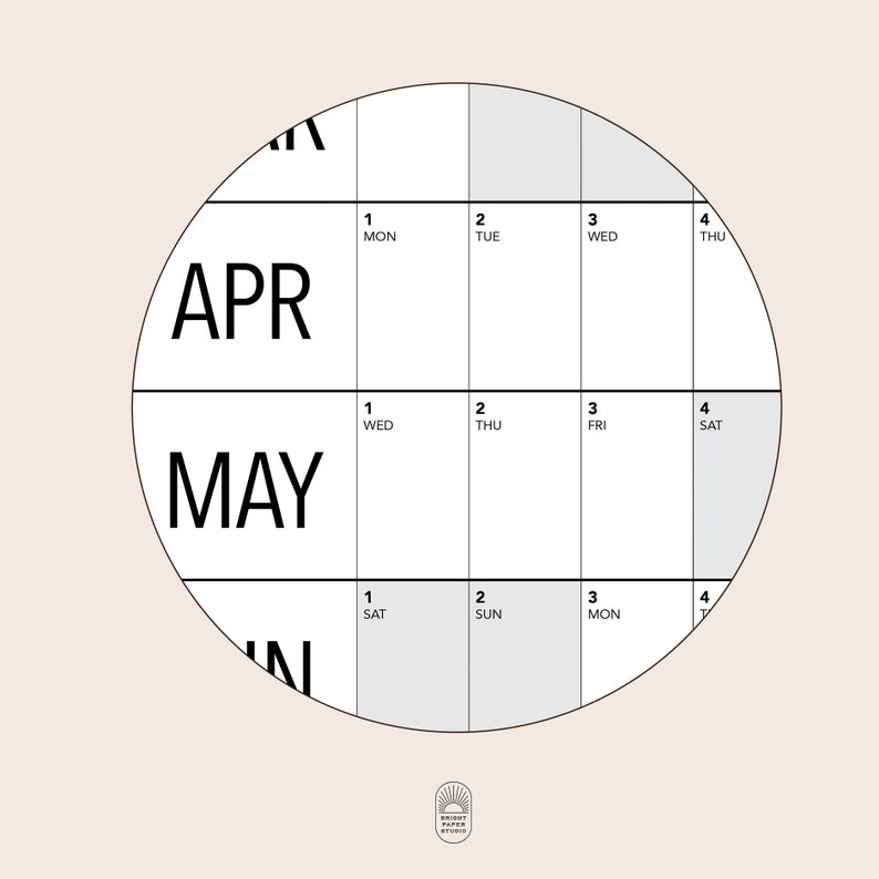 Large 2024 Wall Calendar Printable | 2024 Wall Planner | Annual Planner | Yearly Planner | Giant ...