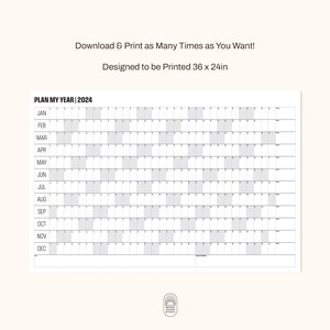 Large 2024 Wall Calendar Printable 2024 Wall Planner Annual Planner ...