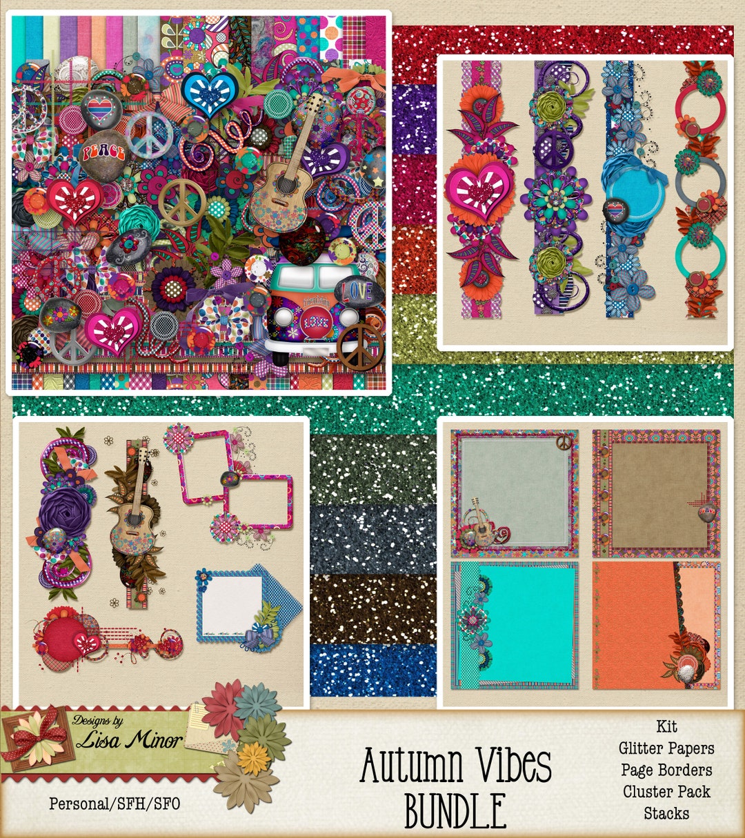 Autumn Vibes BUNDLE Digital Scrapbook Kit INSTANT DOWNLOAD - Etsy