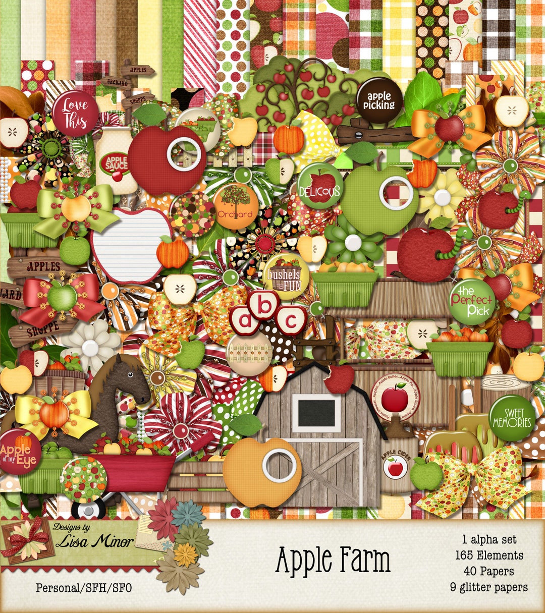 Apple Farm ~ DIGITAL Scrapbook Kit ~ INSTANT Download - Etsy