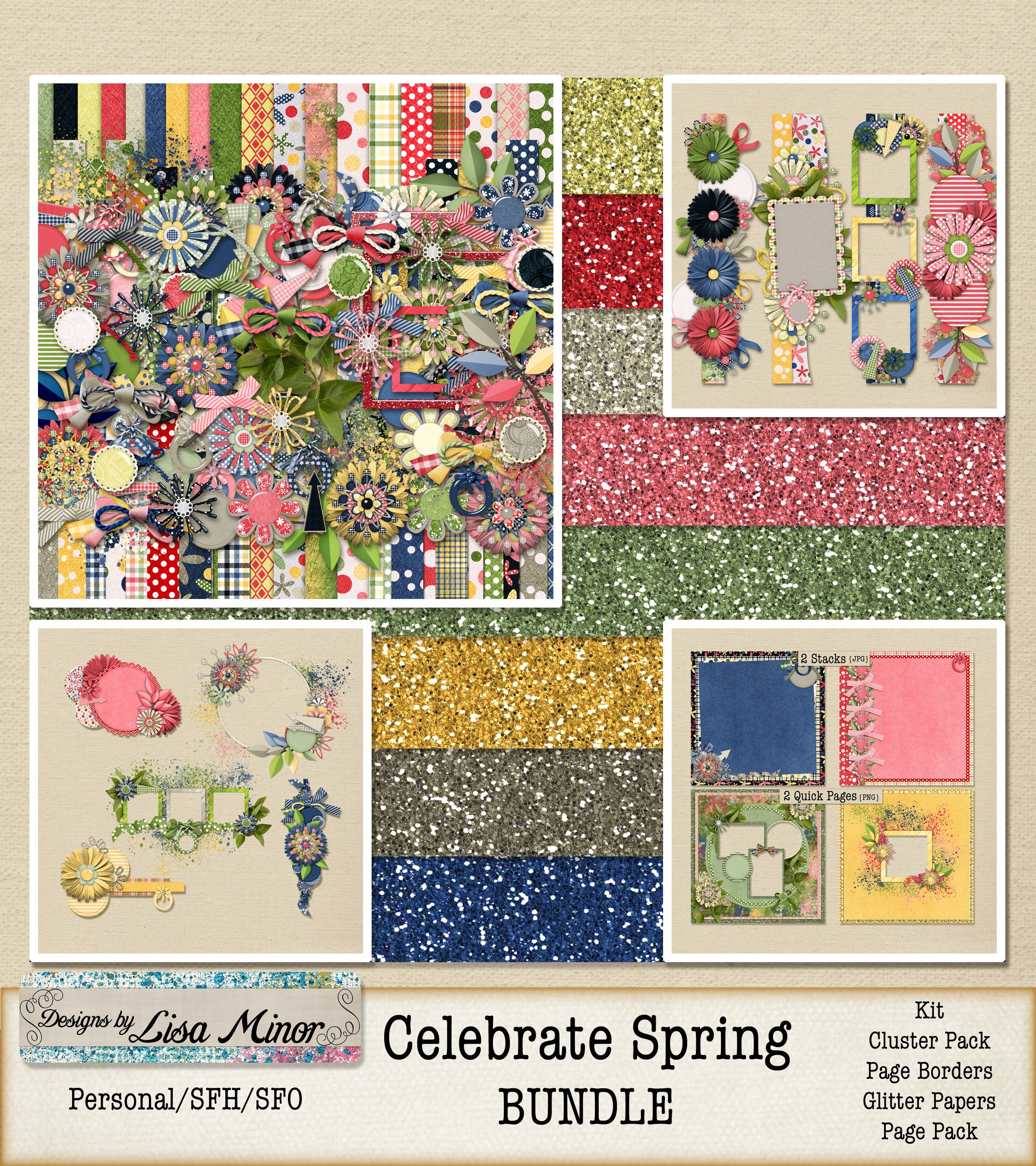 Celebrate Spring BUNDLE DIGITAL Scrapbook Kit INSTANT Download - Etsy