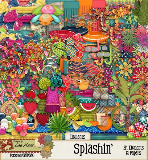 Splashin' ~digital Scrapbook Kit~ Instant Download - Etsy