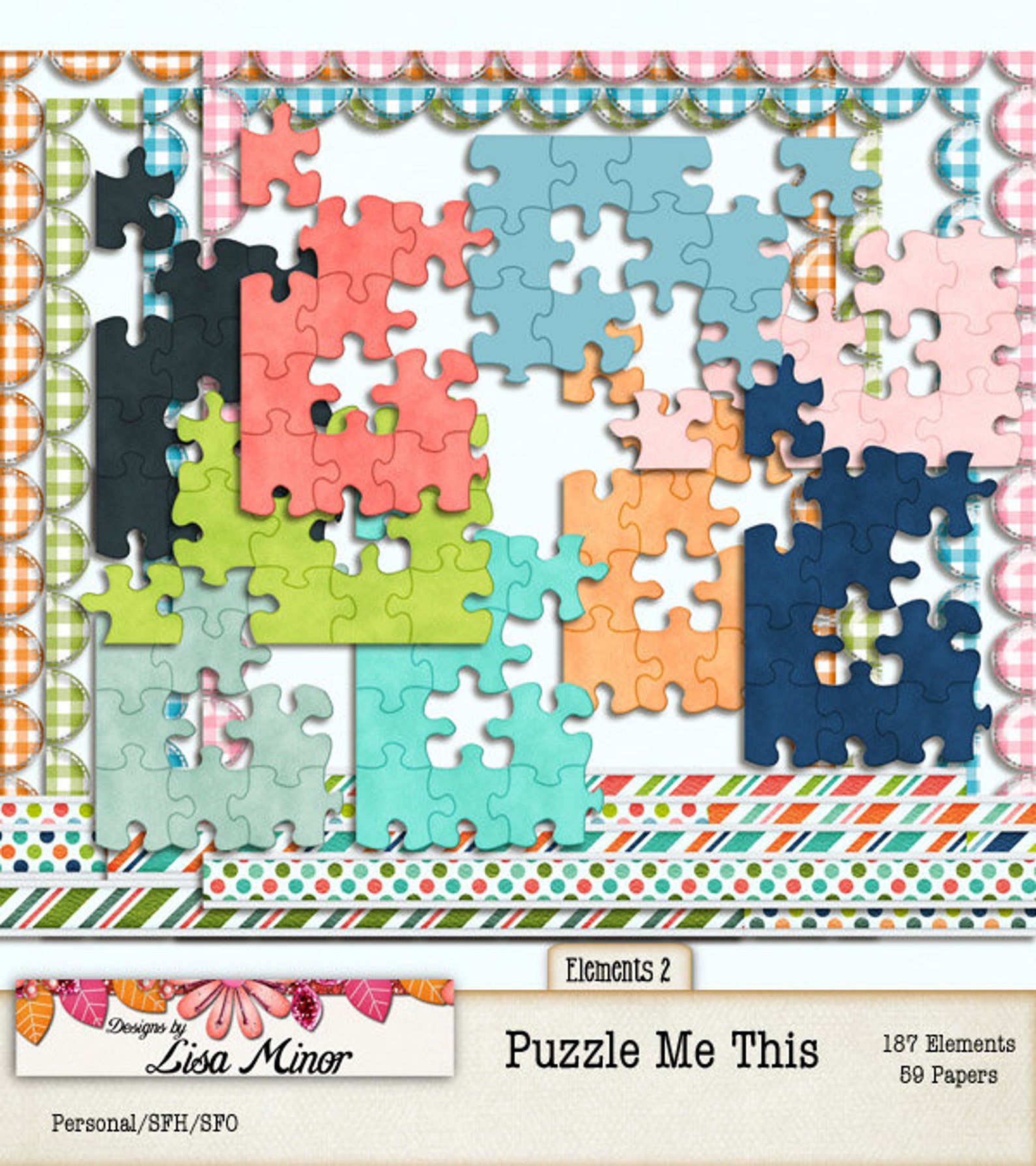 Puzzle Me This - DIGITAL Scrapbook Kit - INSTANT Download - Etsy