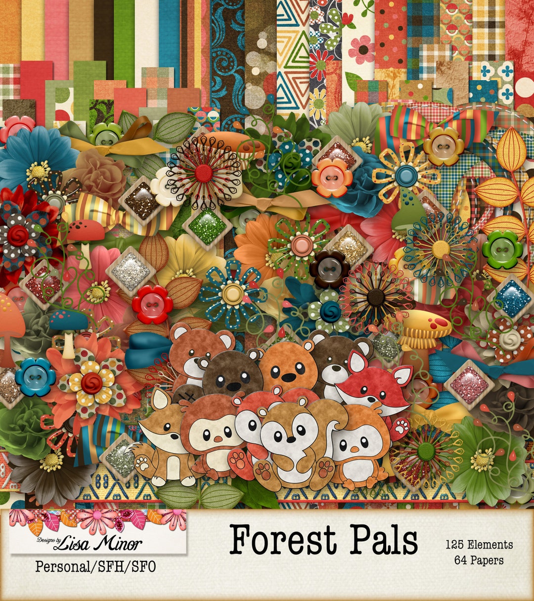Forest Pals~digital Scrapbook Kit~instant Download - Etsy