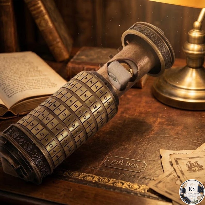 Da Vinci Cryptex Lock Puzzle Box | Antique Bronze Metal Mystery Gift - Etsy