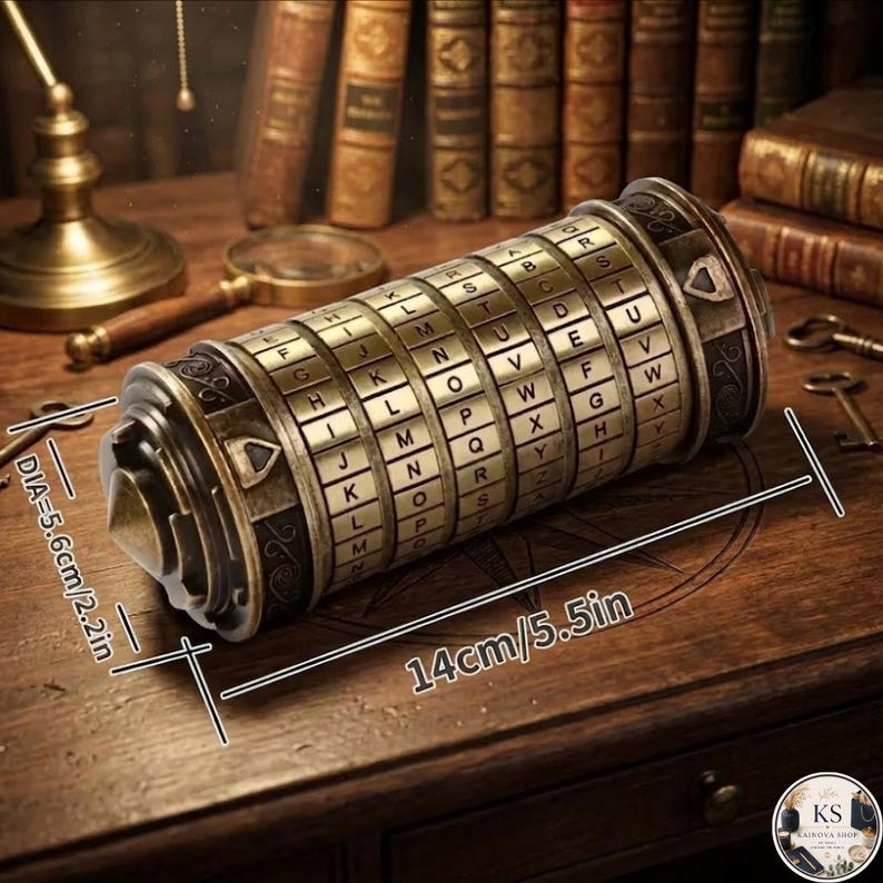 Da Vinci Cryptex Lock Puzzle Box | Antique Bronze Metal Mystery Gift - Etsy