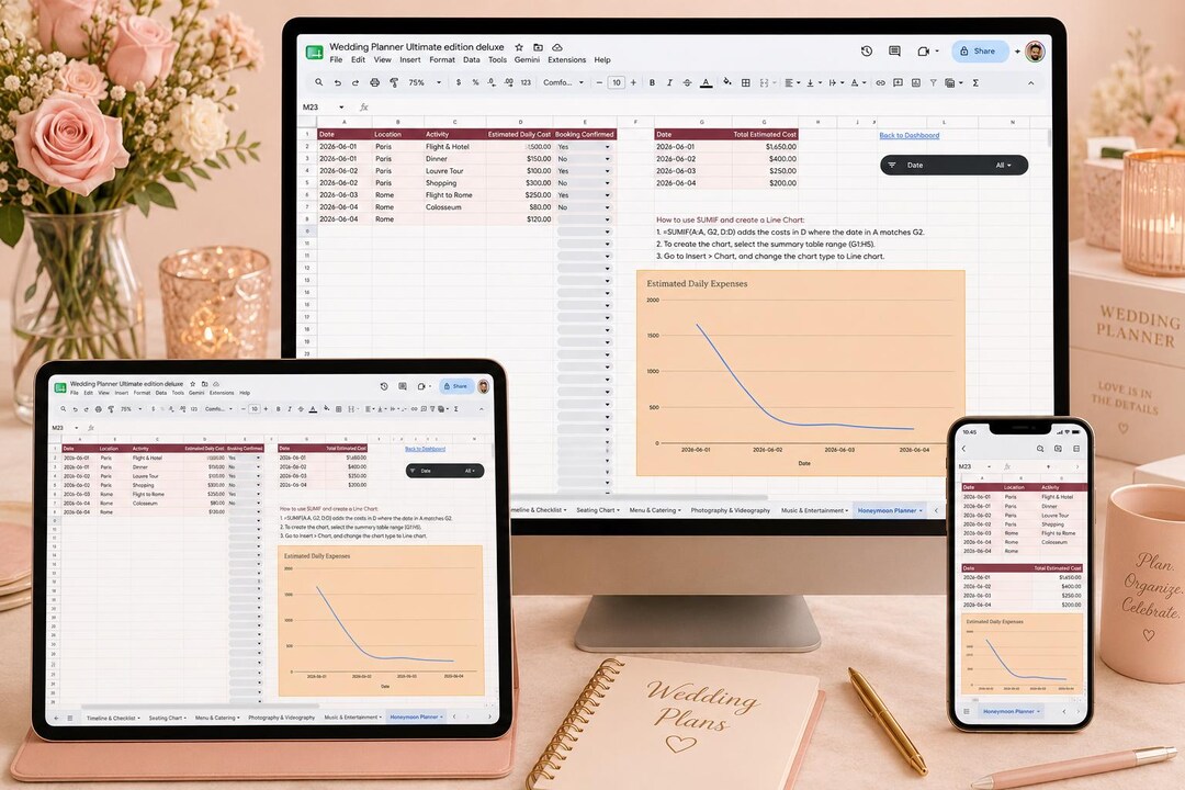 Google Sheets Digital Wedding Planner for Google Sheets | Wedding ...