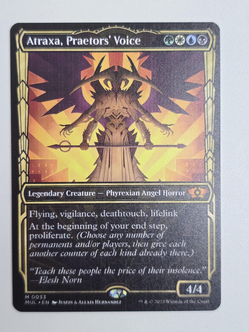 Atraxa Praetors Voice Metal Proxy Card | Phyrexian Angel Horror EDH ...
