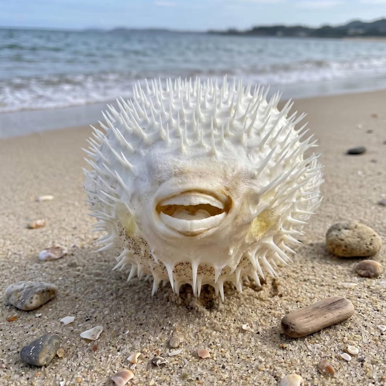 Inflated Pufferfish Specimen - Real Marine Artifact - Natural History ...