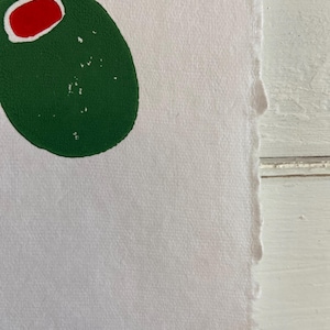 Original Mini Olive Linocut Art - Etsy