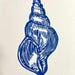 Original Blue Seashell Linocut Art - Etsy