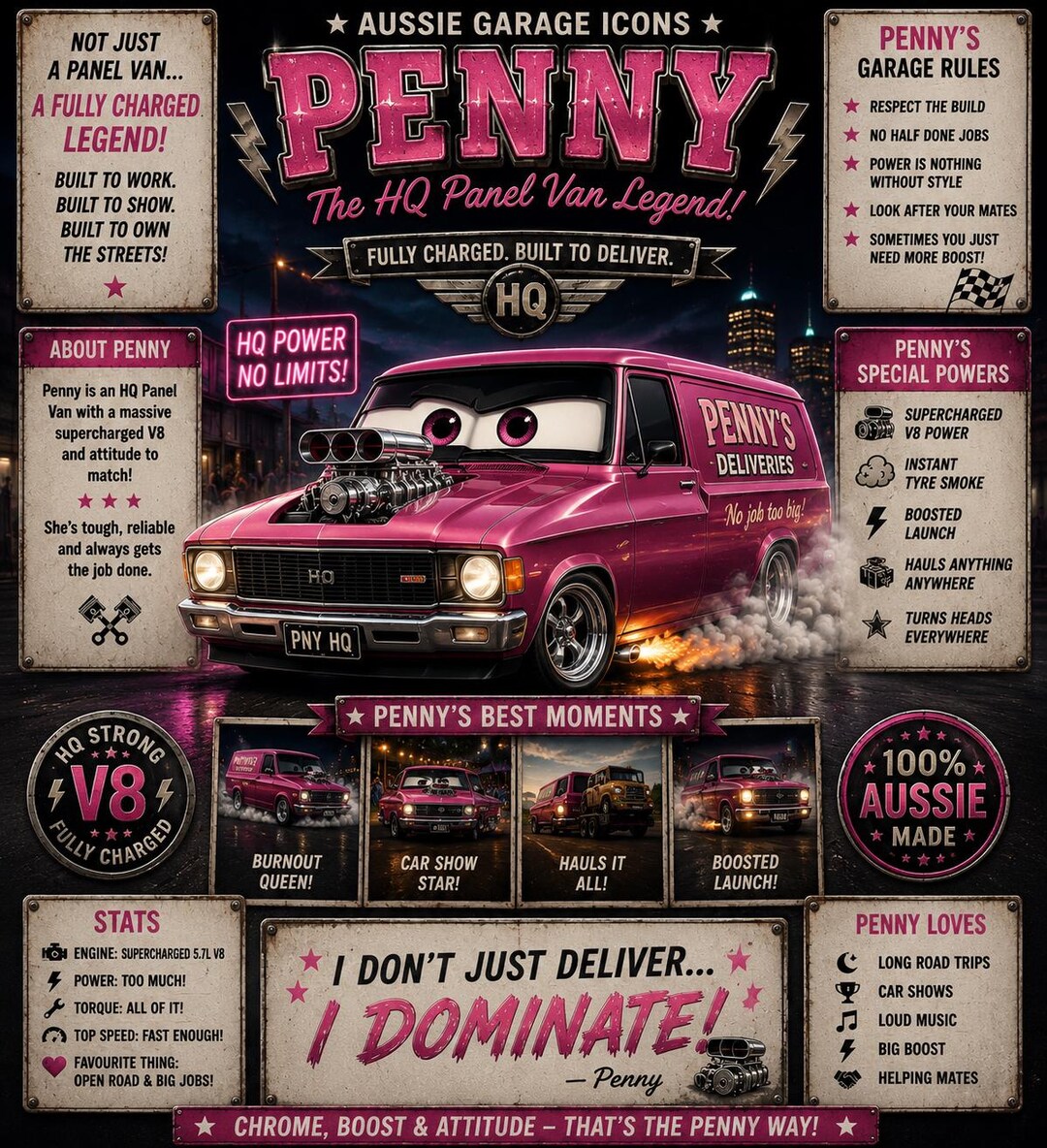 Penny the HQ Panel Van Printable Wall Art | Aussie Garage Icons Poster ...
