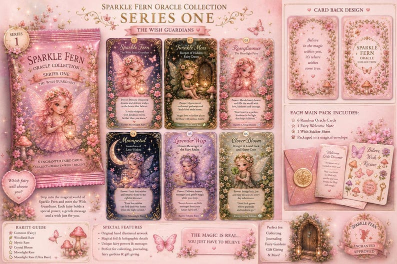Clover Bloom Oracle Card | Series One Fairy Collector Card | Printable ...