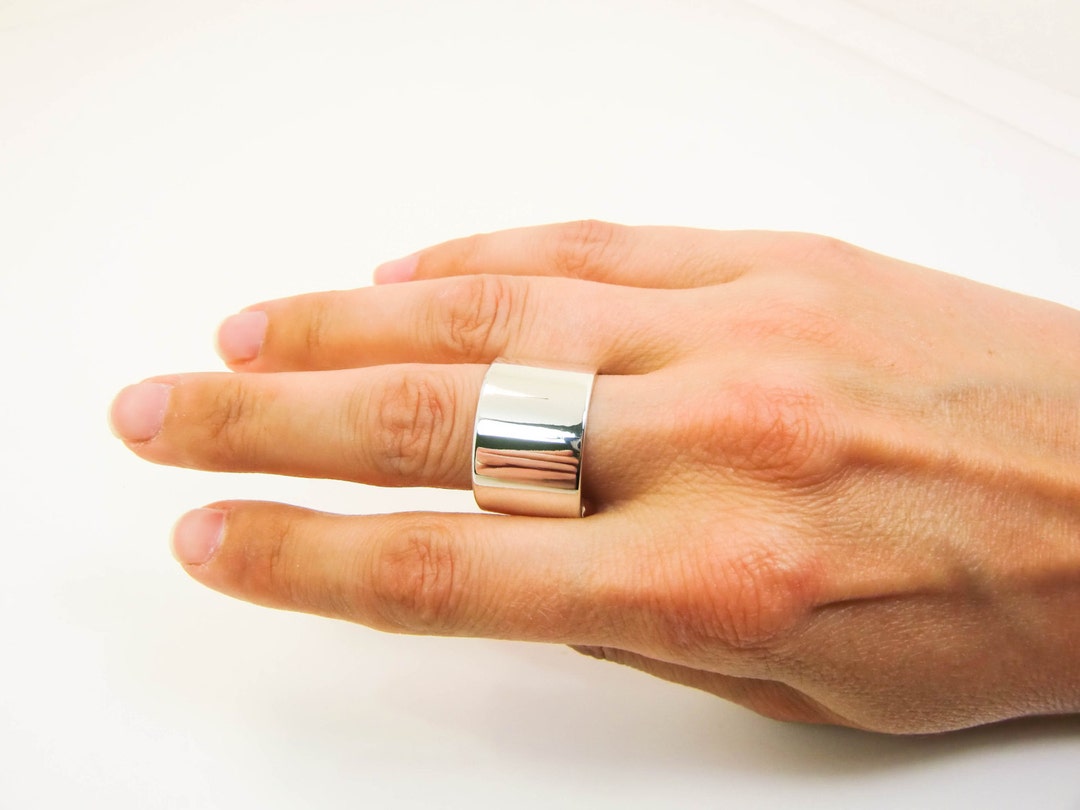 Wide Sterling Silver Ring – Thick Band - 1/2 Inch Wide - No Hassle ...