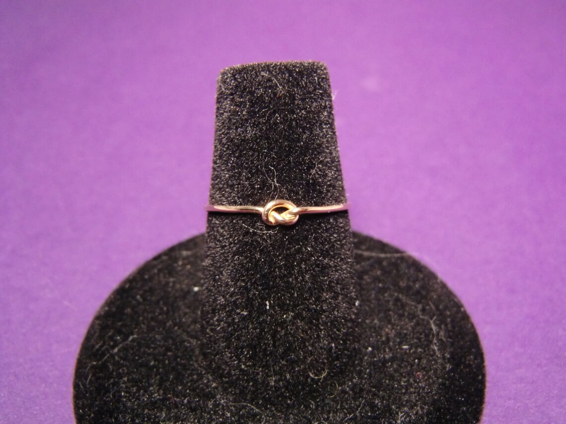 14K Gold Knot Ring Pure 14K Petite Love Knot Ring Handmade - Etsy