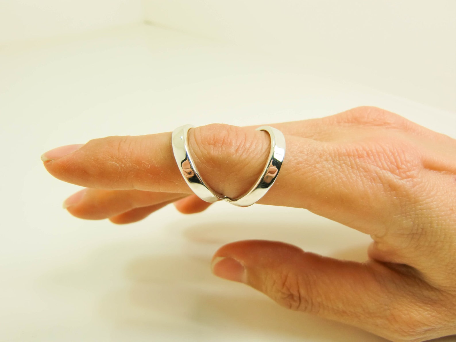 Sterling Silver Wide Band Swan Neck Splint Rheumatoid - Etsy