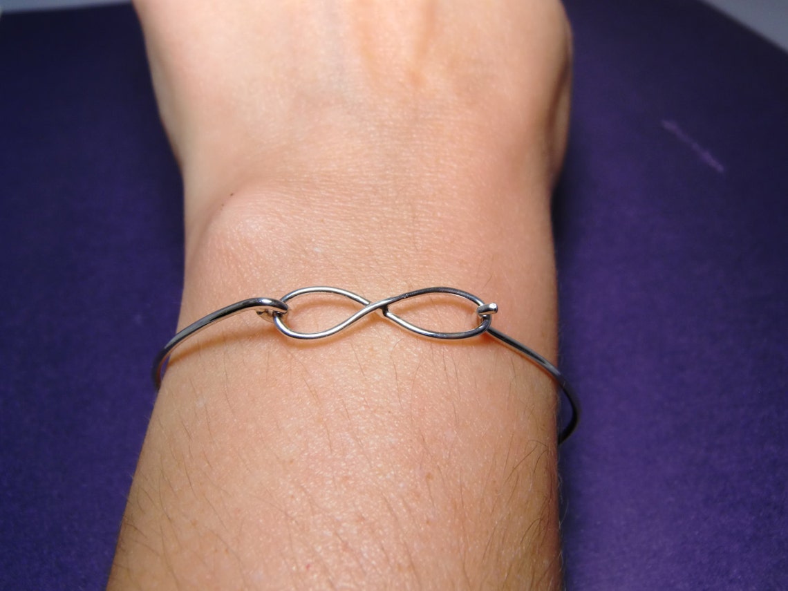 Sterling Silver Infinity Bracelet Silver Wire Infinity - Etsy
