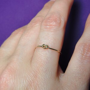 14K Gold Knot Ring Pure 14K Petite Love Knot Ring Handmade Real Gold ...
