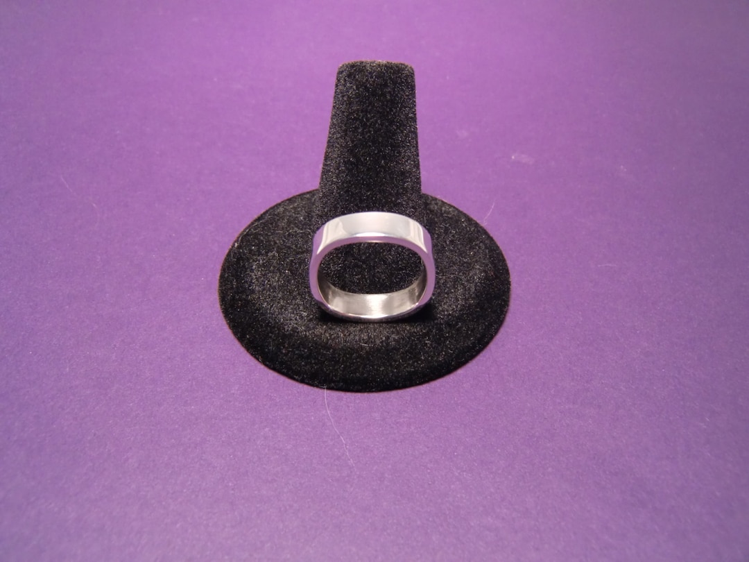 Sterling Silver Square Ring - Silver Square Ring - Unisex Square Band ...
