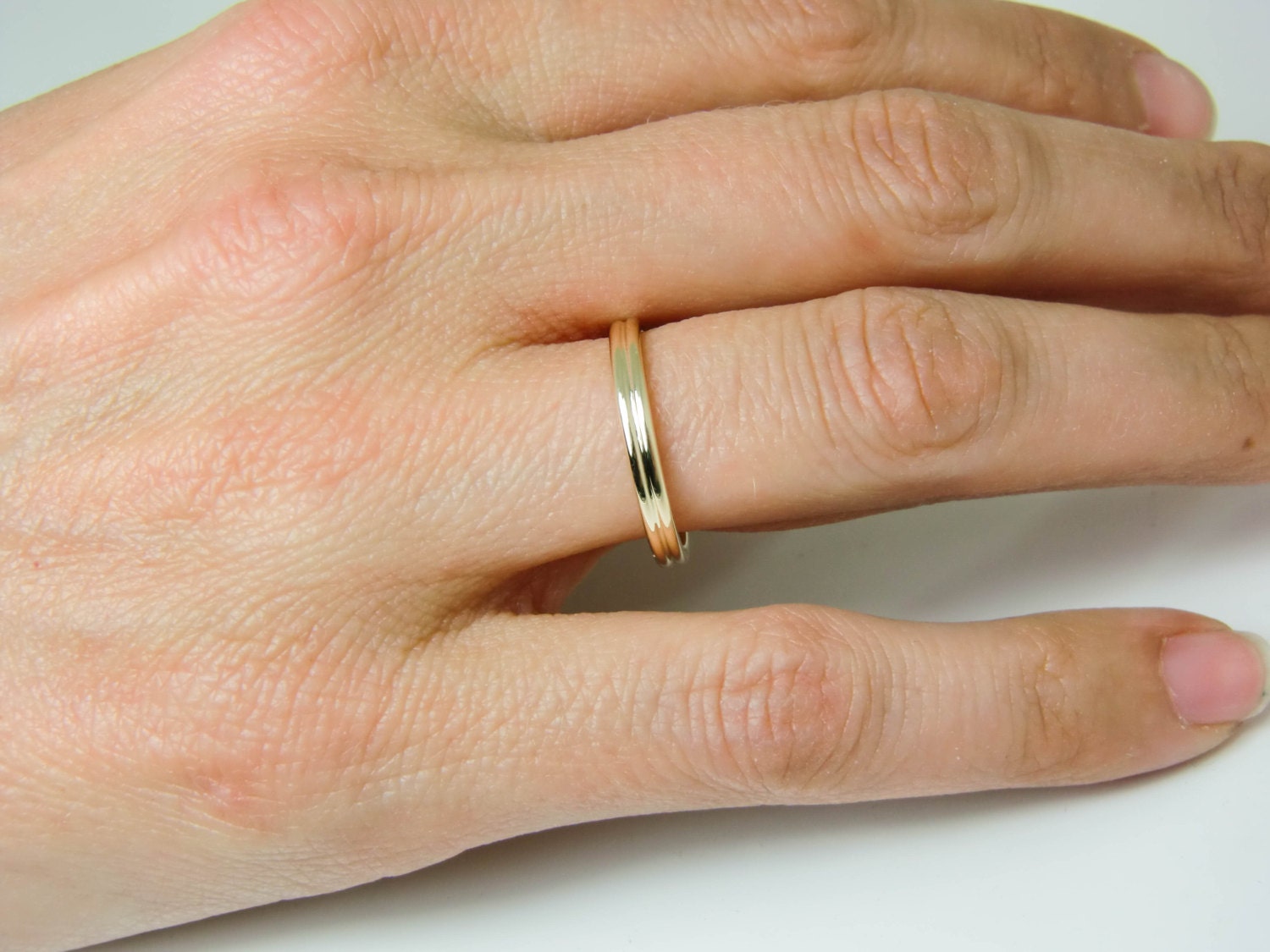 10K Gold Ring Real 10K Gold Double Ring Pure 10 Karat Gold - Etsy