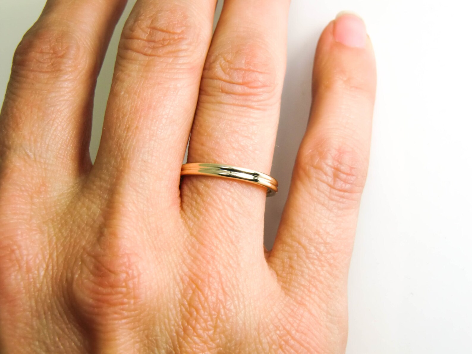 10K Gold Ring Real 10K Gold Double Ring Pure 10 Karat Gold - Etsy