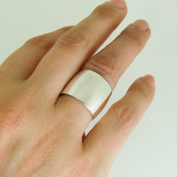 Wide Silver Ring - Etsy