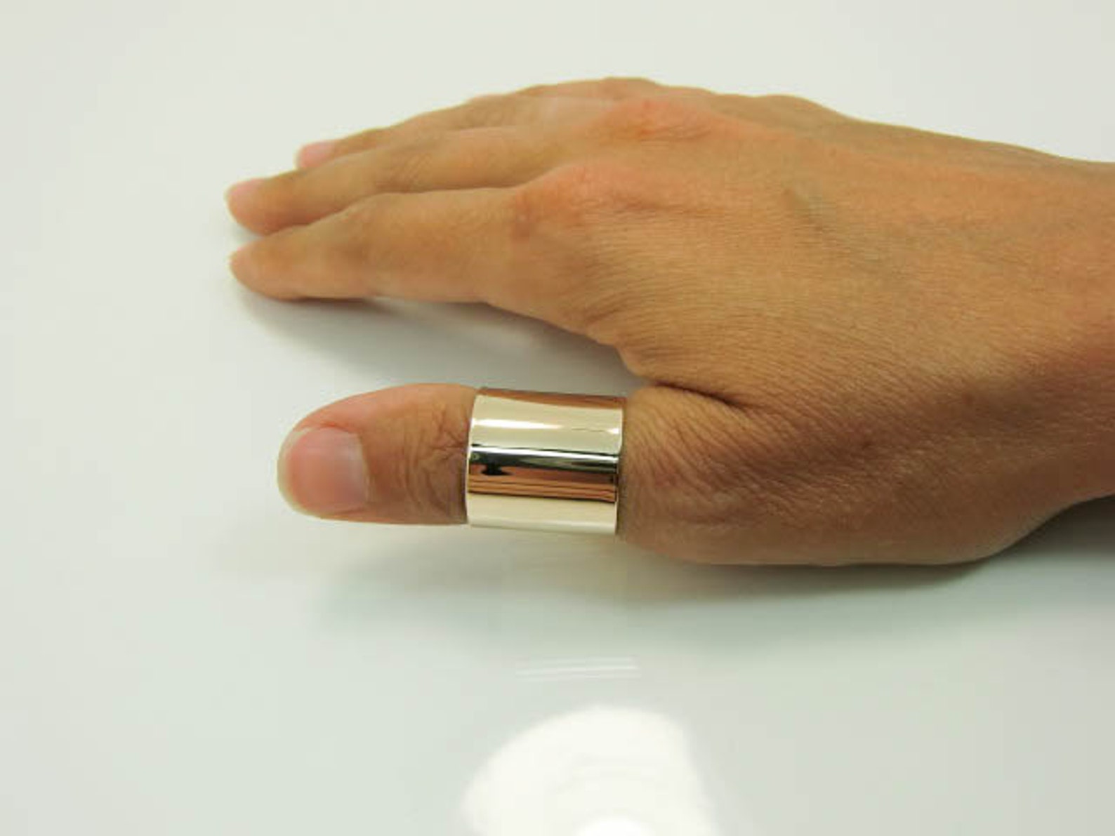 14K Gold Wide Ring 3/4 Wide Band Pure 14 Karat Yellow Gold Wide Ring ...