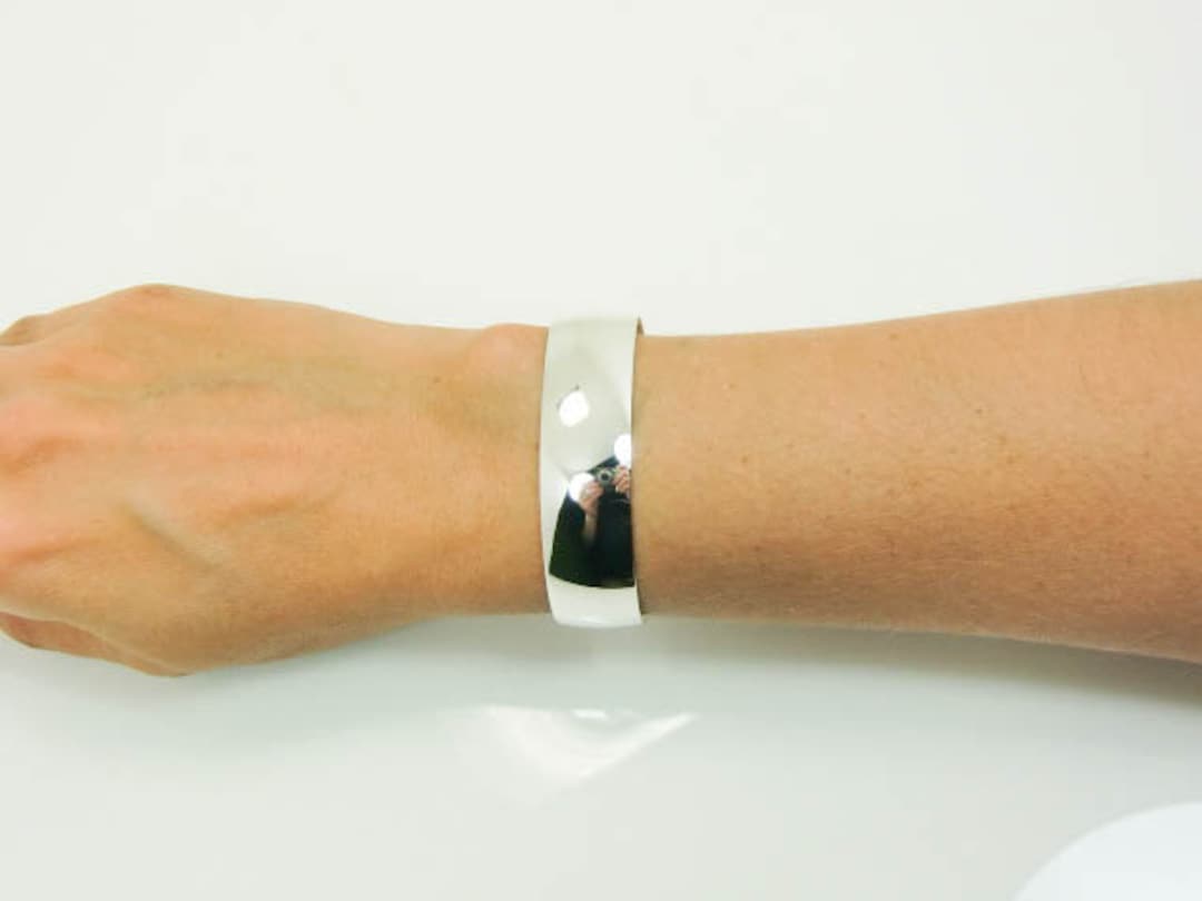 Sterling Silver Cuff - Wide Silver Cuff - Half Round Silver Cuff ...