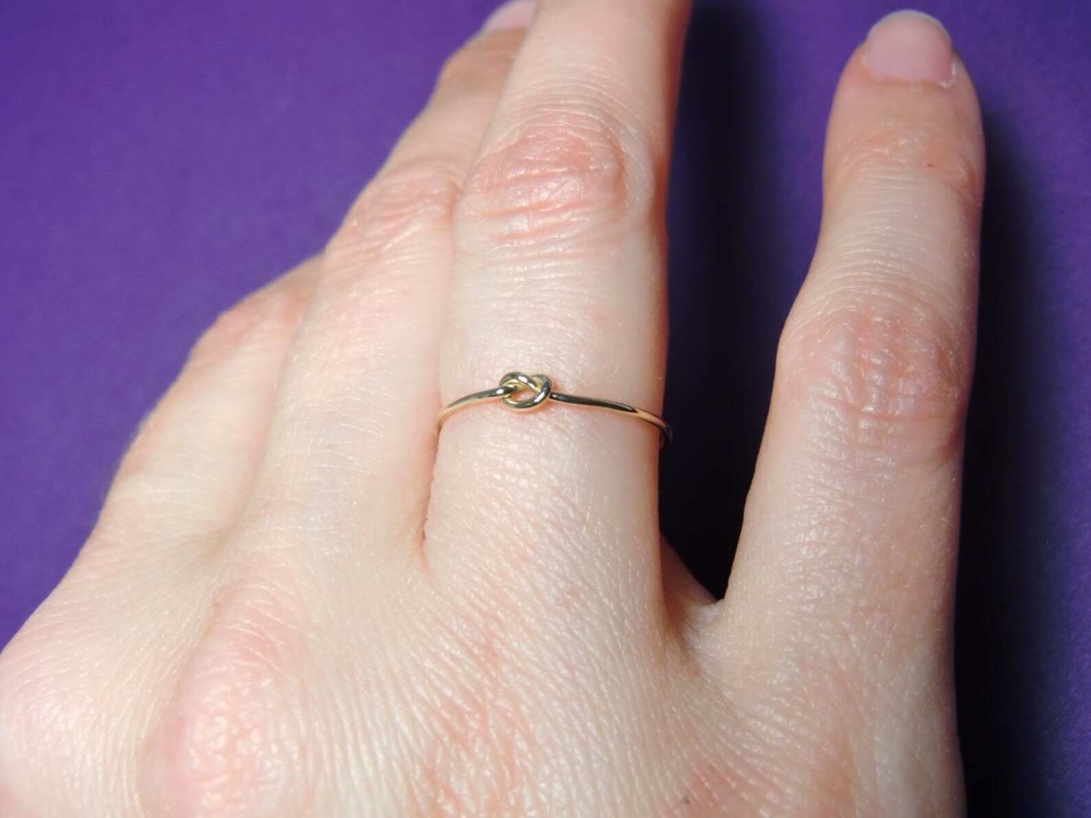 14K Gold Knot Ring Pure 14K Petite Love Knot Ring Handmade - Etsy