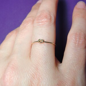 14K Gold Knot Ring - Pure 14K Petite Love Knot Ring - Handmade Real ...