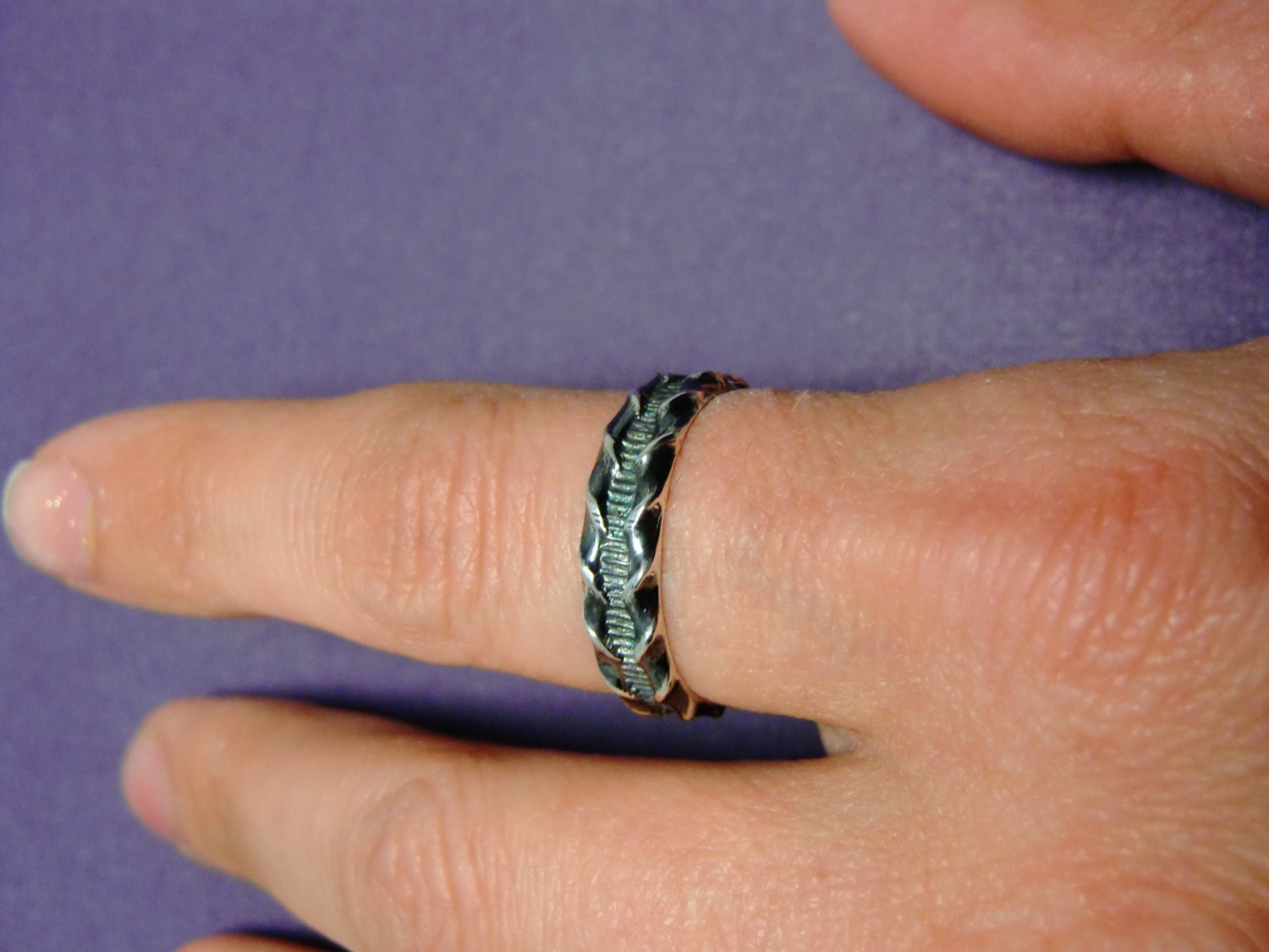 Unique Solid Sterling Silver Pattern Ring Sterling Silver | Etsy