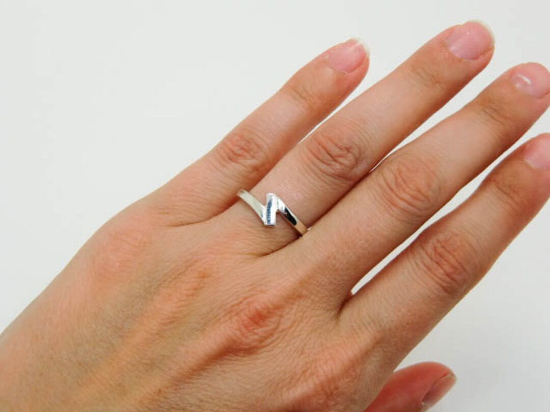 Sterling Silver Ring Silver Zig Zag Ring Lightning Bolt Ring Flash of ...