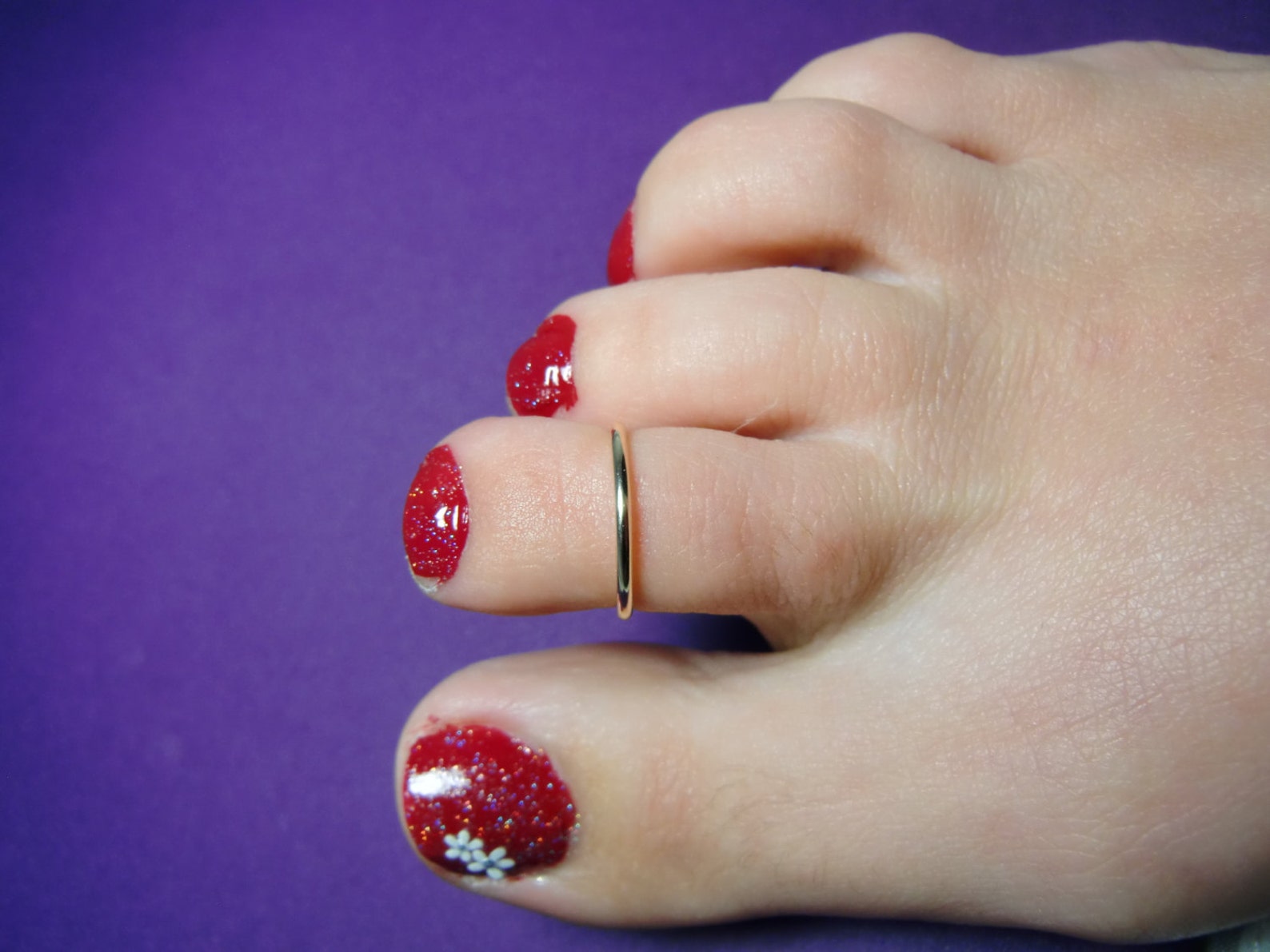 10 Karat Gold Toe Ring Petite Gold Toe Ring Pure 10k Gold | Etsy