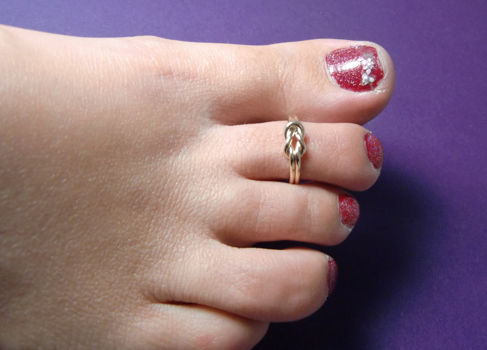 10 Karat Gold Toe Ring Real Gold Love Knot Toe Ring 10K - Etsy