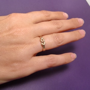 10K Gold Double Knot Ring - Real Gold Knot Ring - 10 Karat Gold Love ...