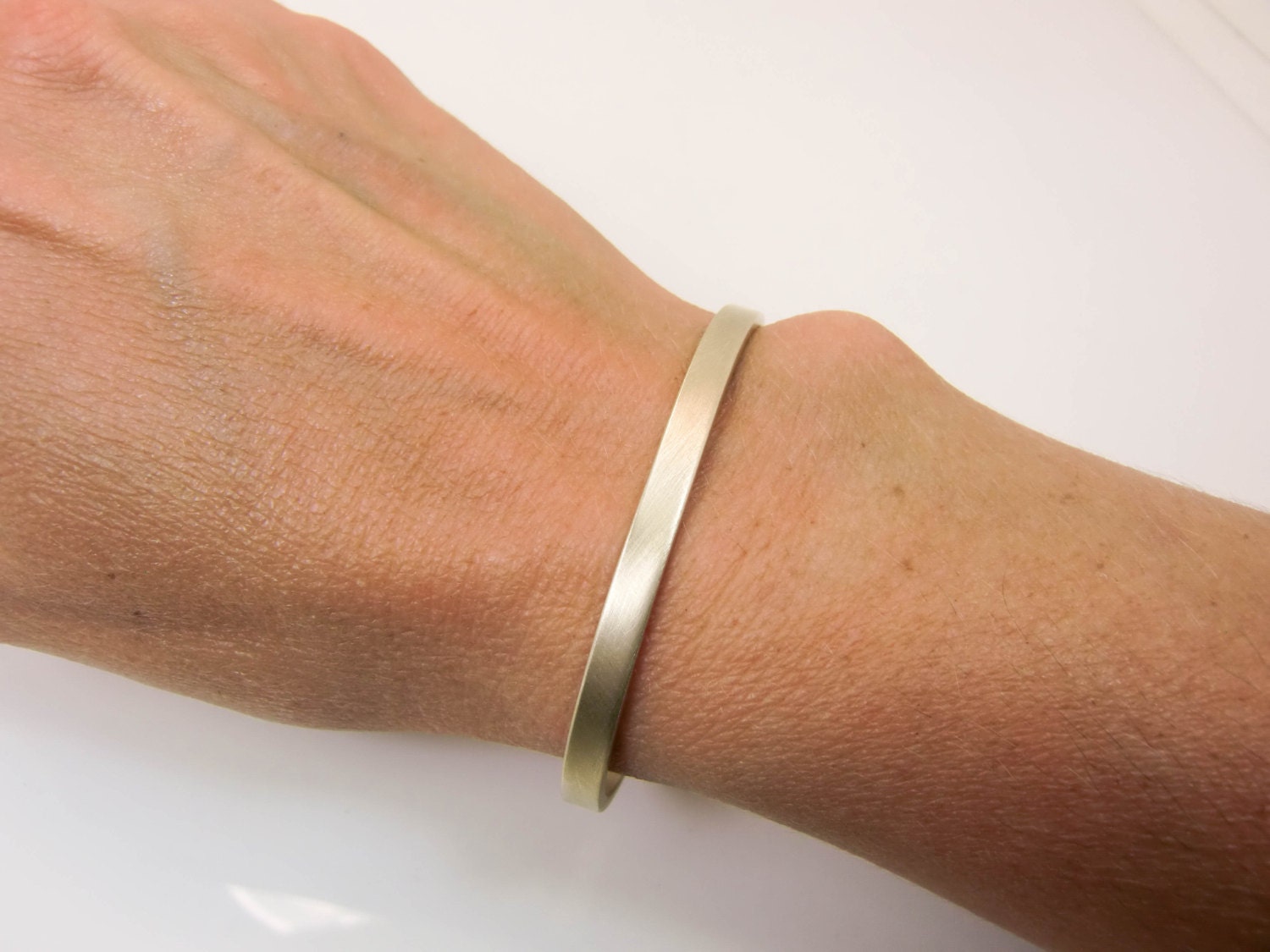 14 Karat Yellow Gold Cuff 4X2mm 14K Gold Cuff Solid Gold | Etsy