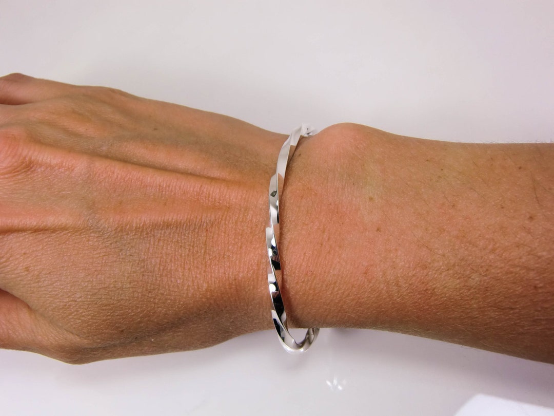 Sterling Silver Cuff - Silver Twisted Cuff - Hand Forged Silver Cuff ...