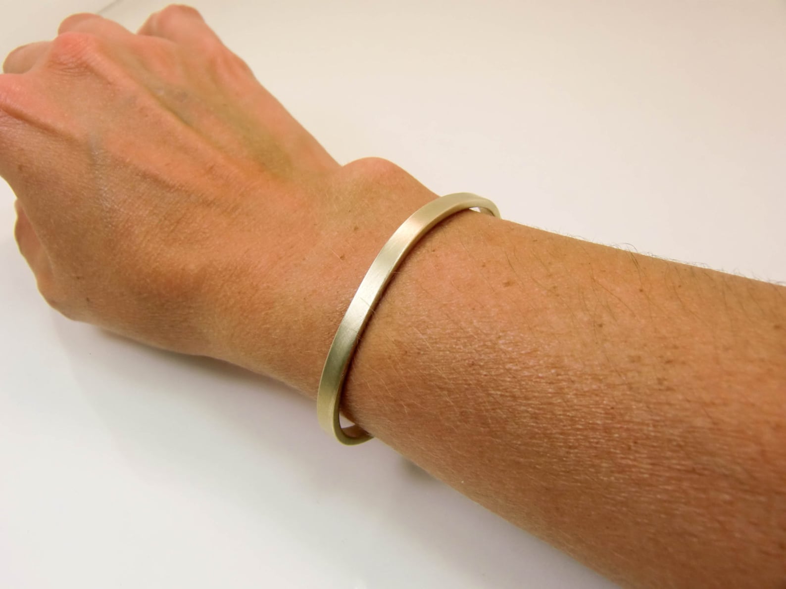 14 Karat Yellow Gold Cuff 4x2mm 14K Gold Cuff Solid Gold - Etsy